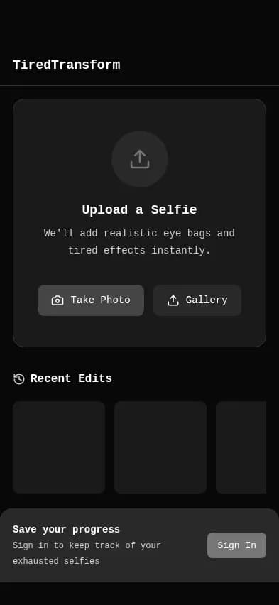 Exhausted Selfie FX