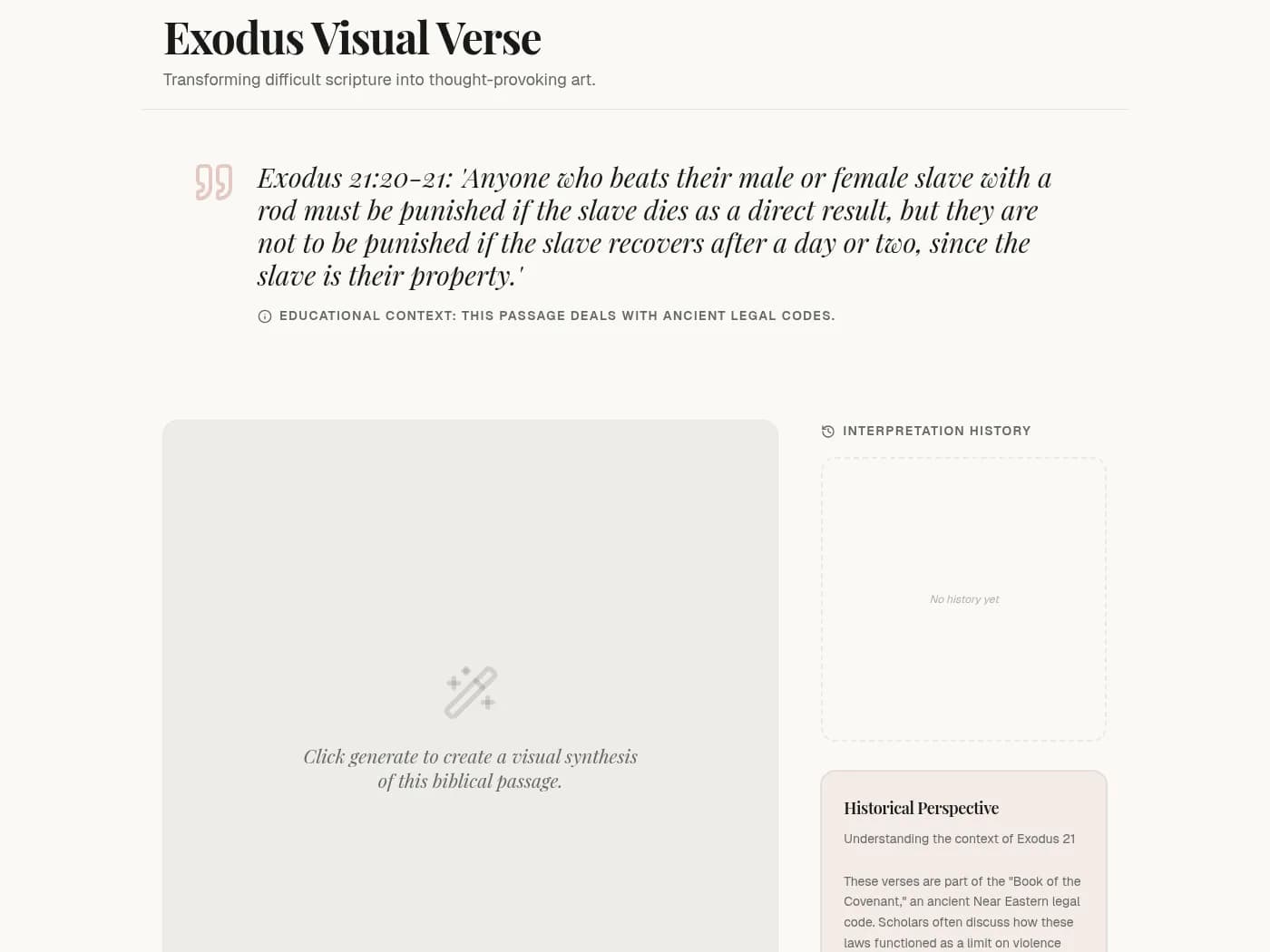 Exodus Visual Verse