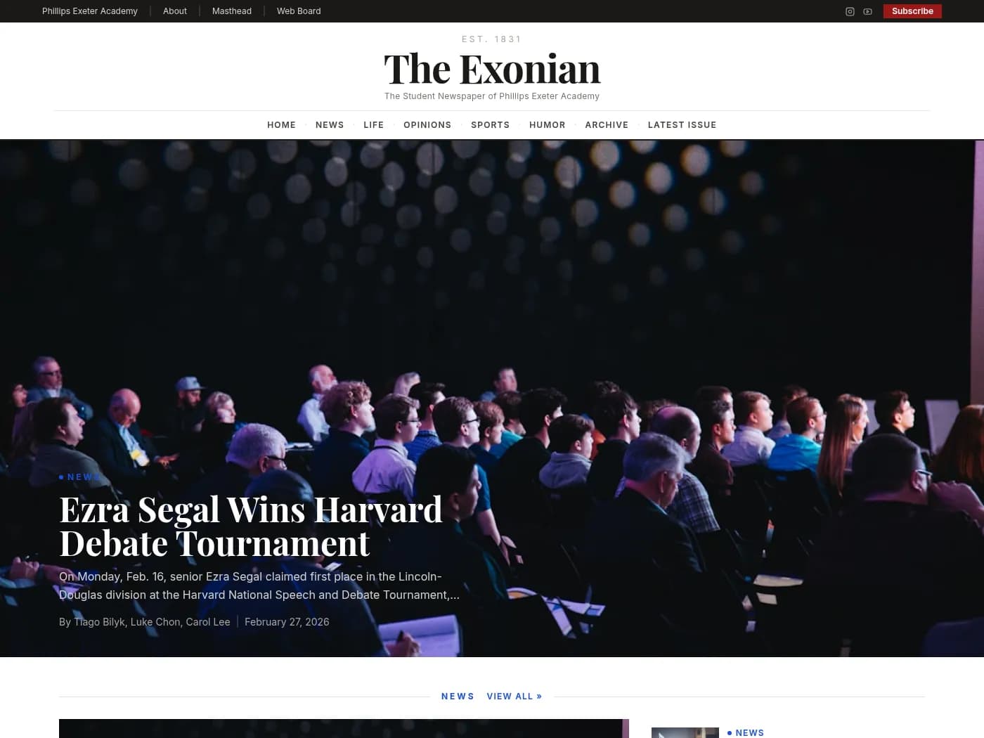 Exonian News Portal