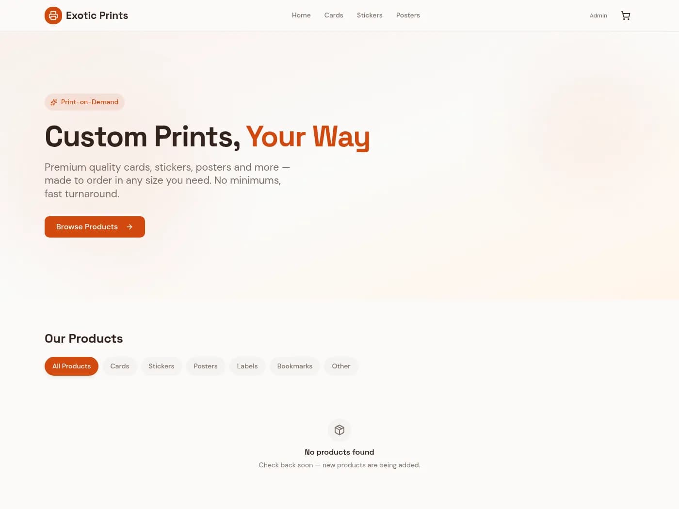 Exotic Prints Ecommerce