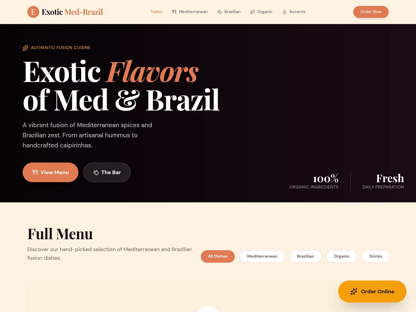 Exotic Med-Brazil Menu
