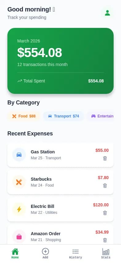 PocketExpense Tracker