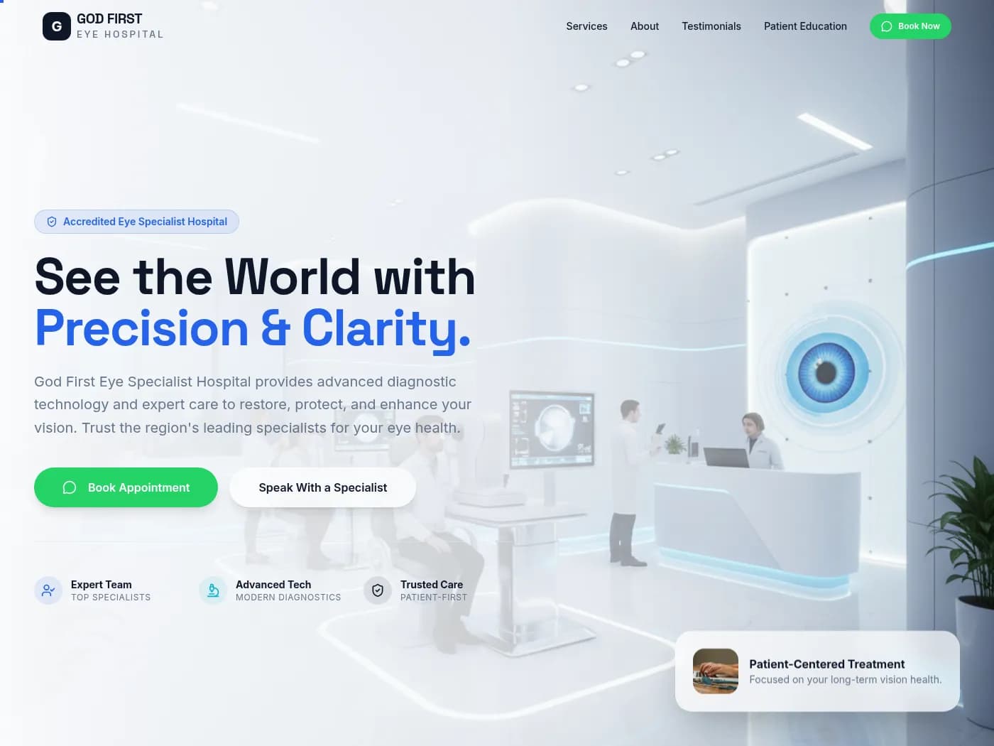 God First Eye Care Website