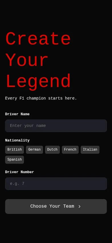 F1 Career Simulator
