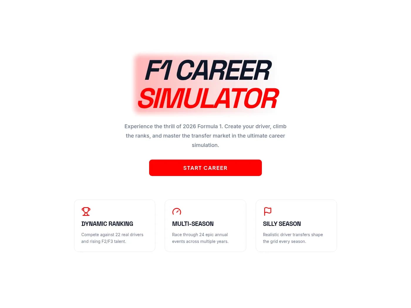 F1 Driver Career Simulator