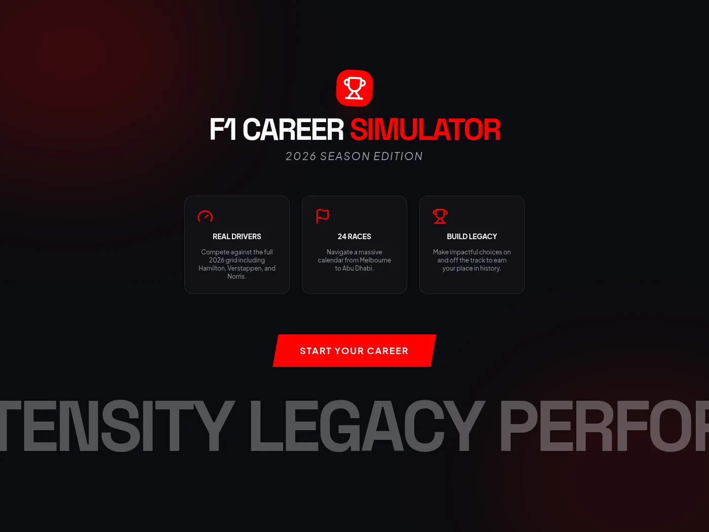 F1 Driver Career Sim