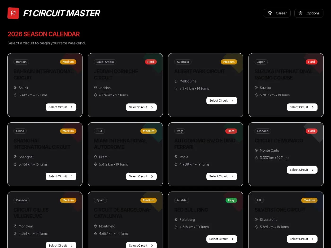F1 Circuit Master