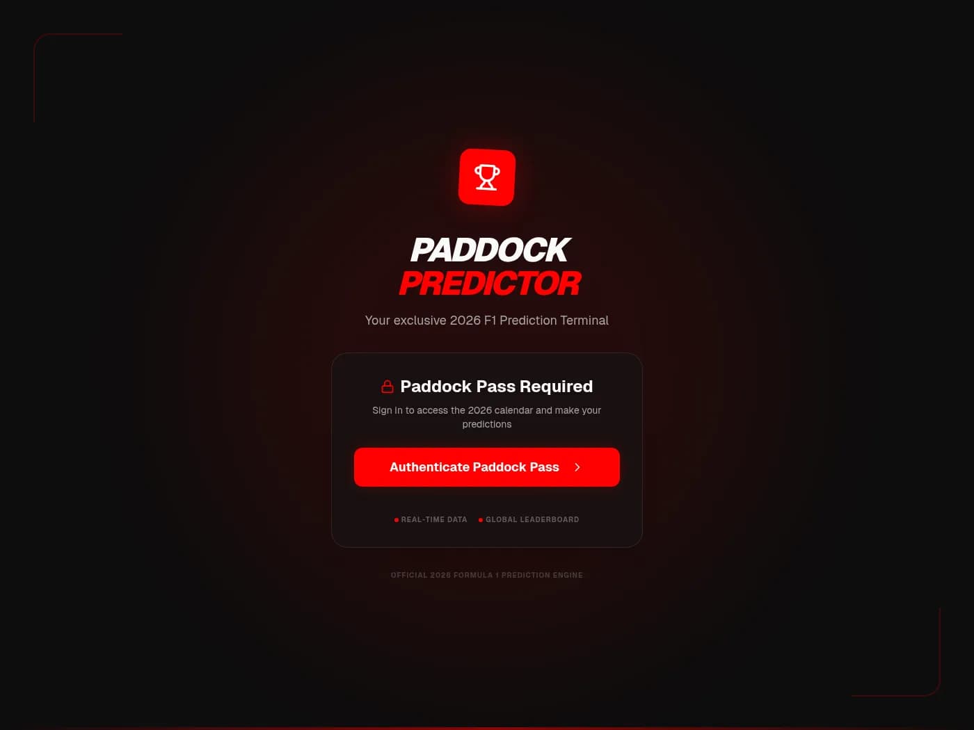 F1 Paddock Predictor