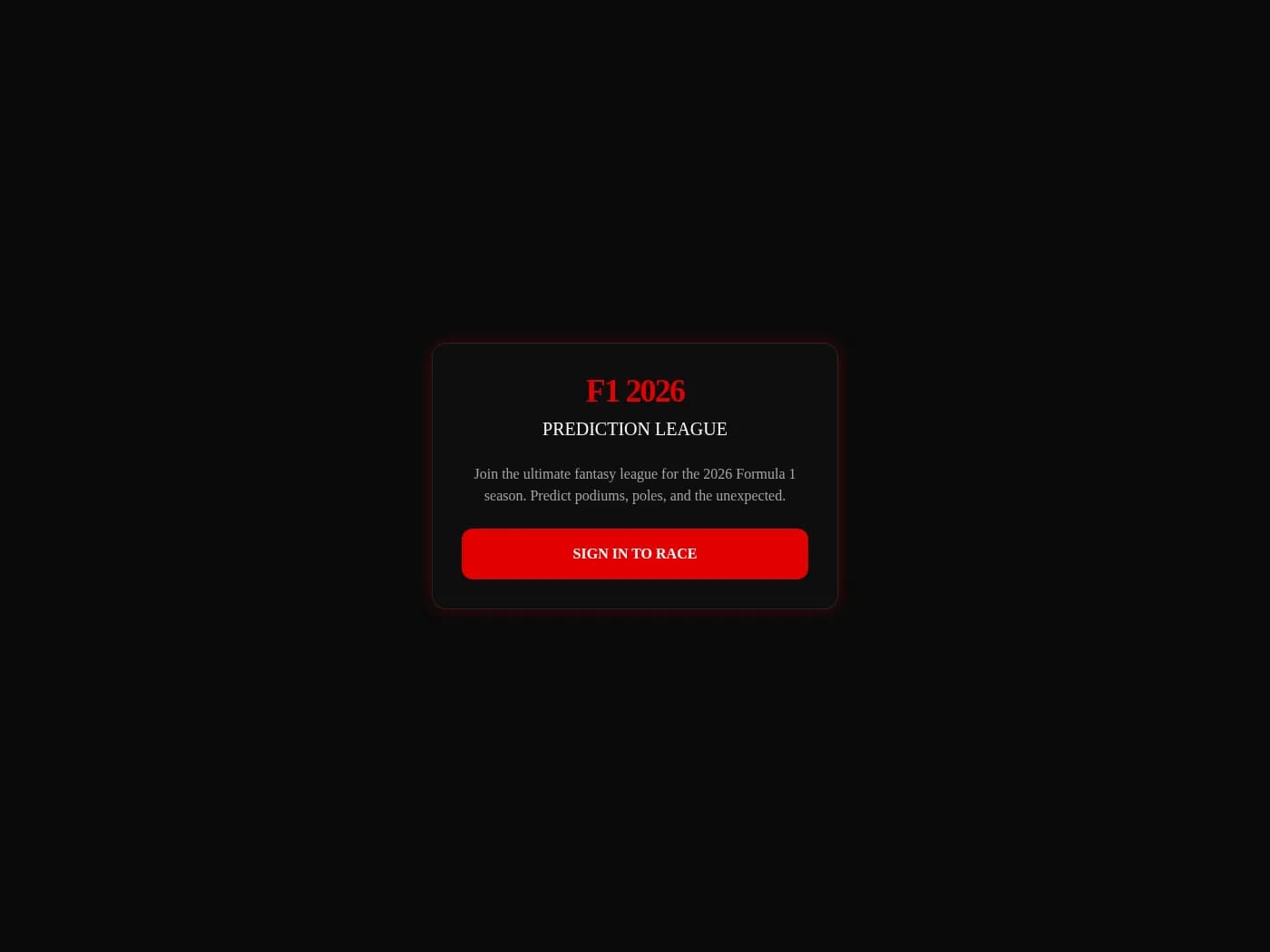 F1 2026 Prediction League