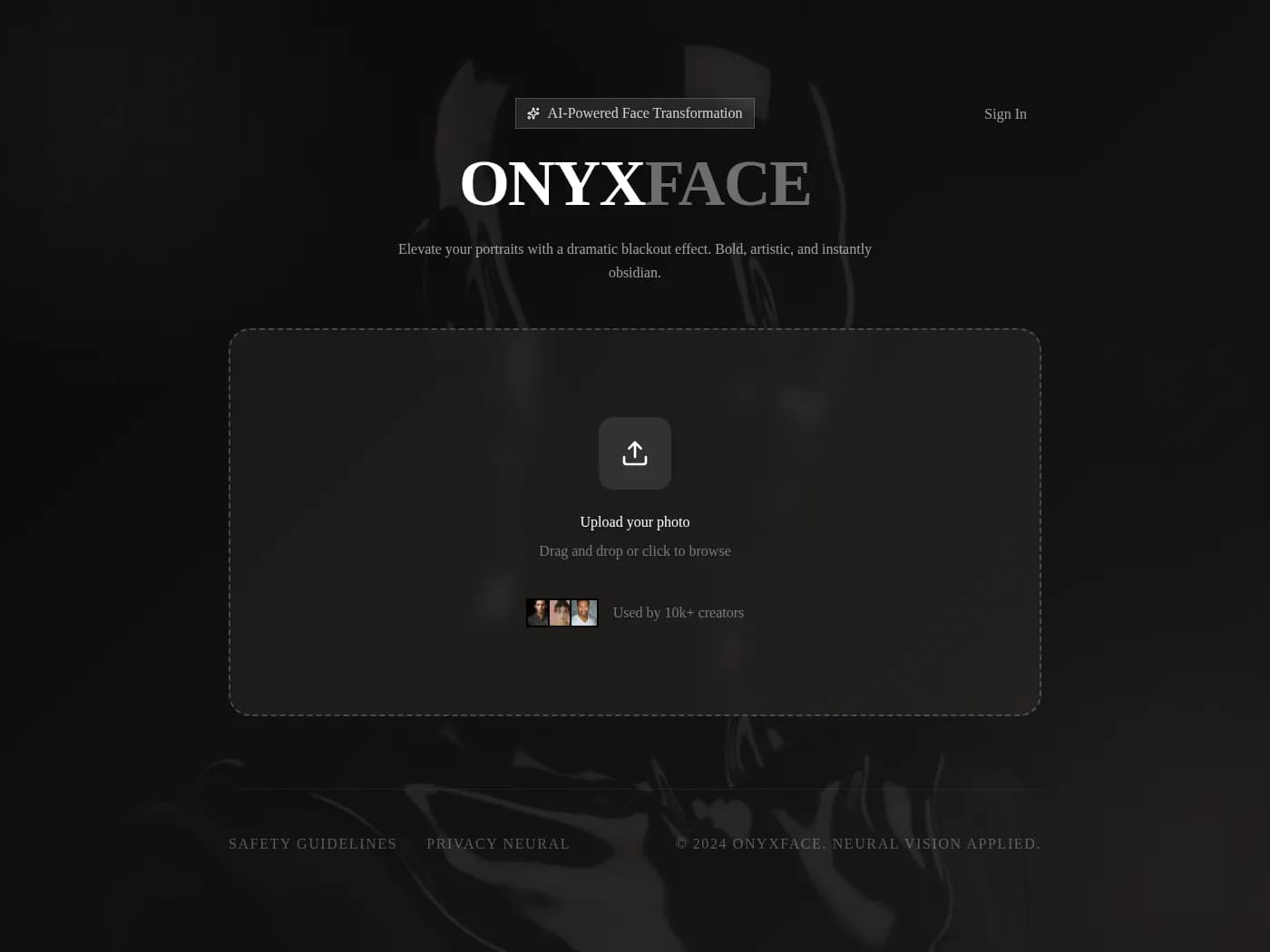 Blackout Face Effect