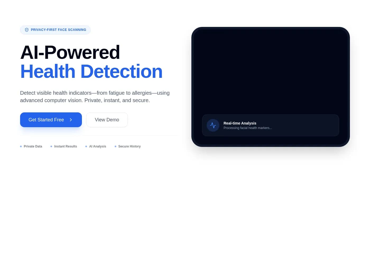 HealthFace AI Scanner