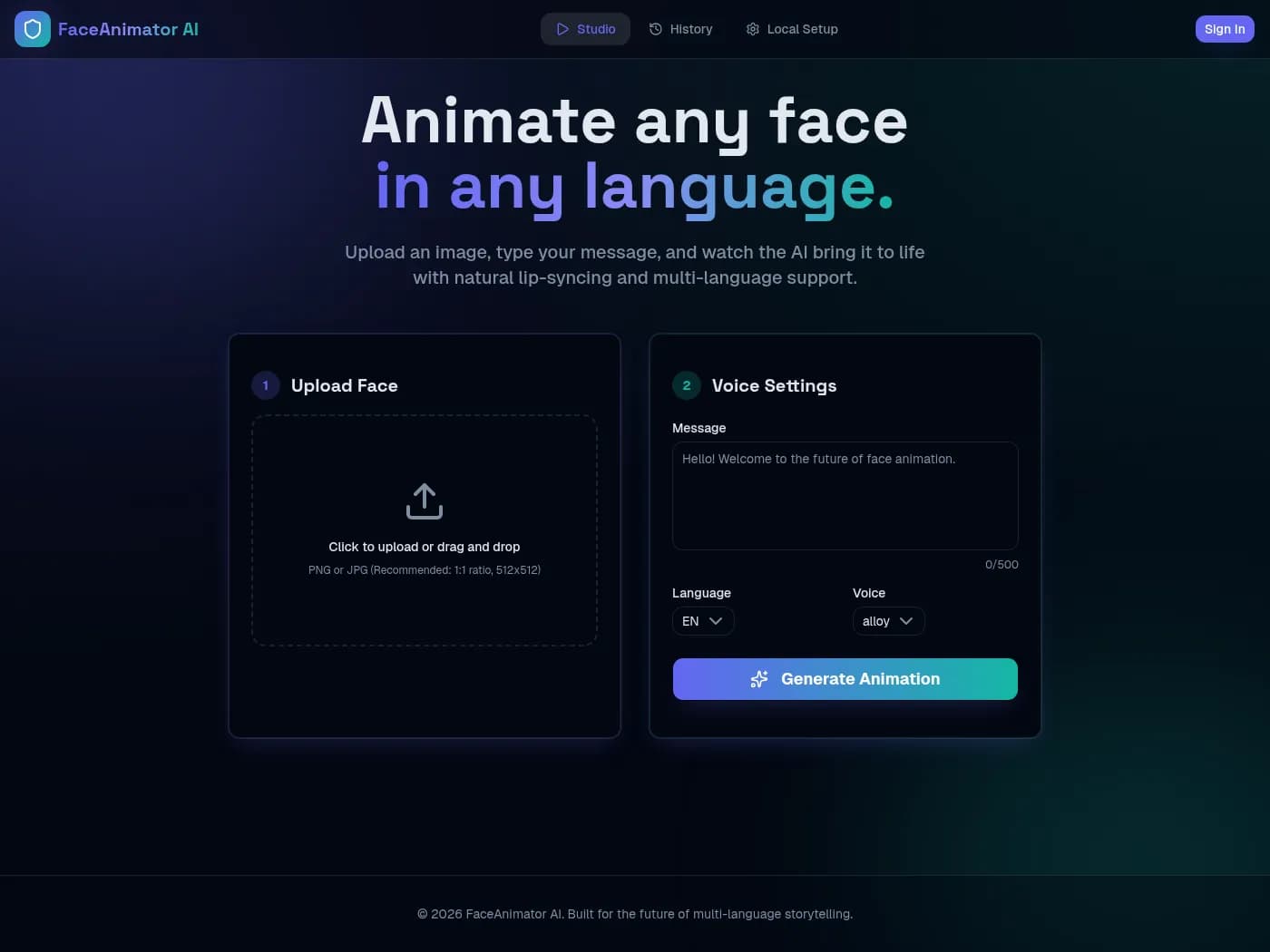 MultiLang Face Animator