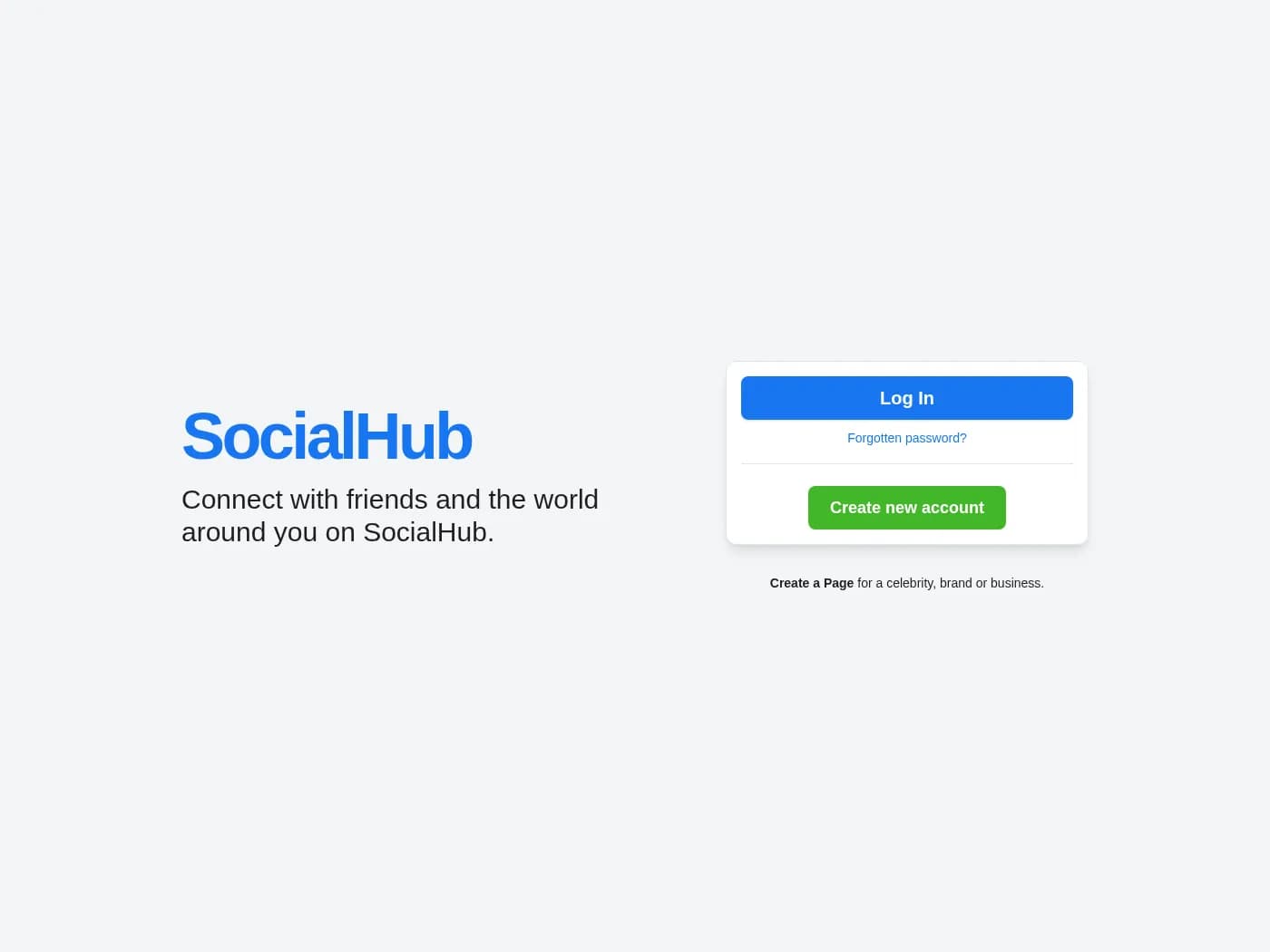 SocialHub Web Clone