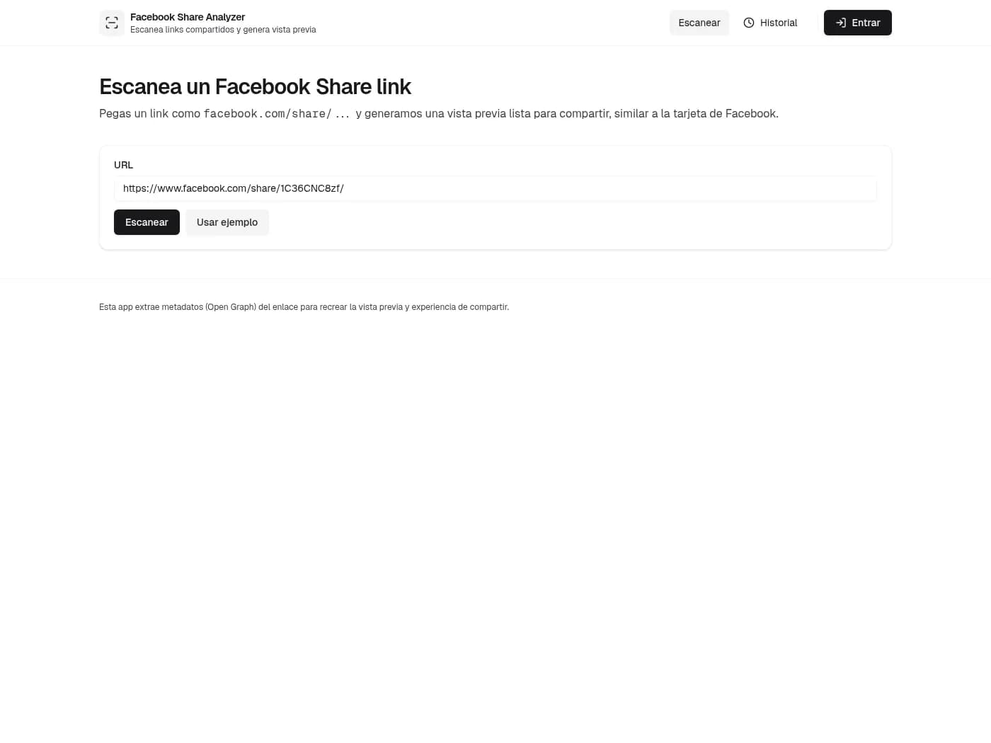 Facebook Share Analyzer