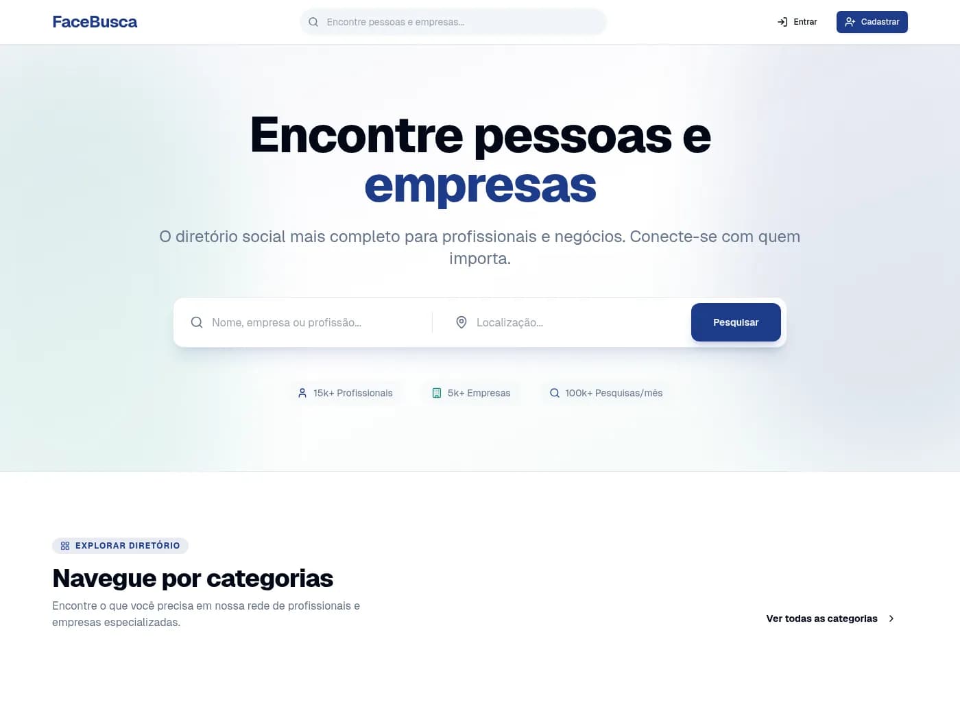 FaceBusca Clone