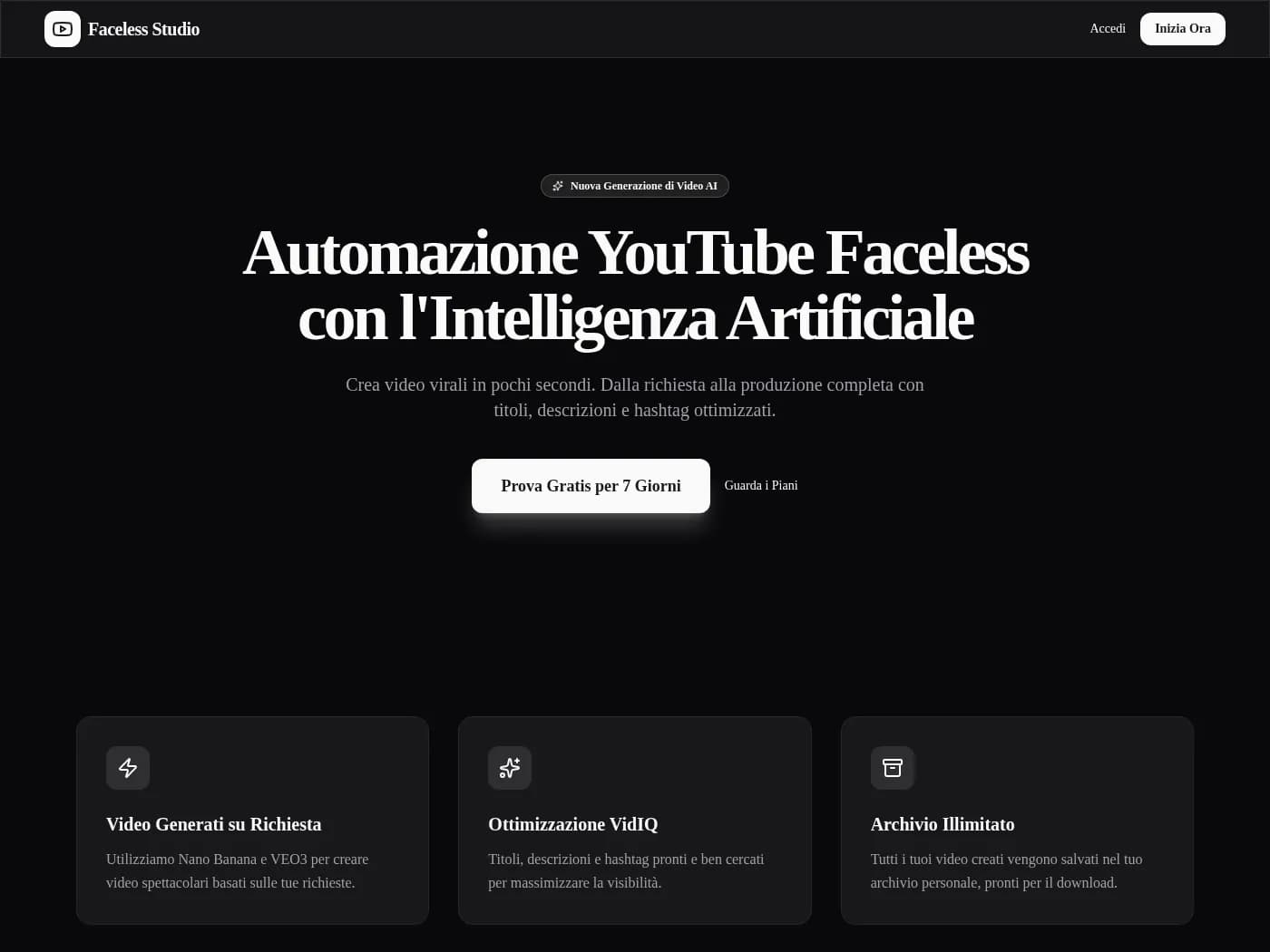 Faceless YouTube AI Studio