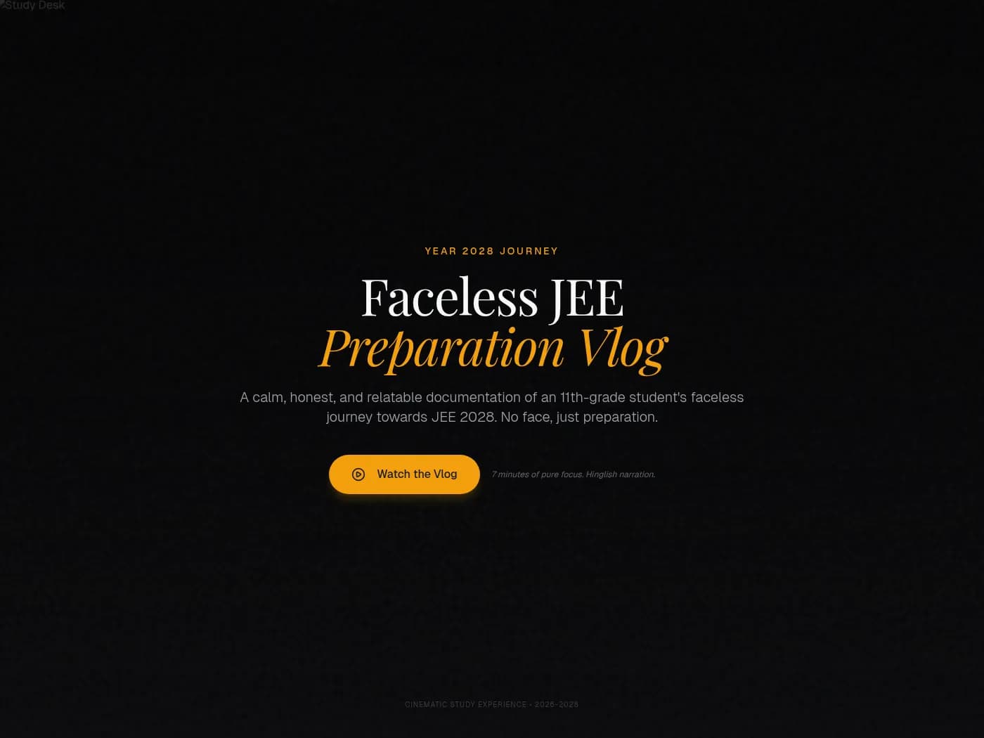 Faceless JEE Prep Vlog