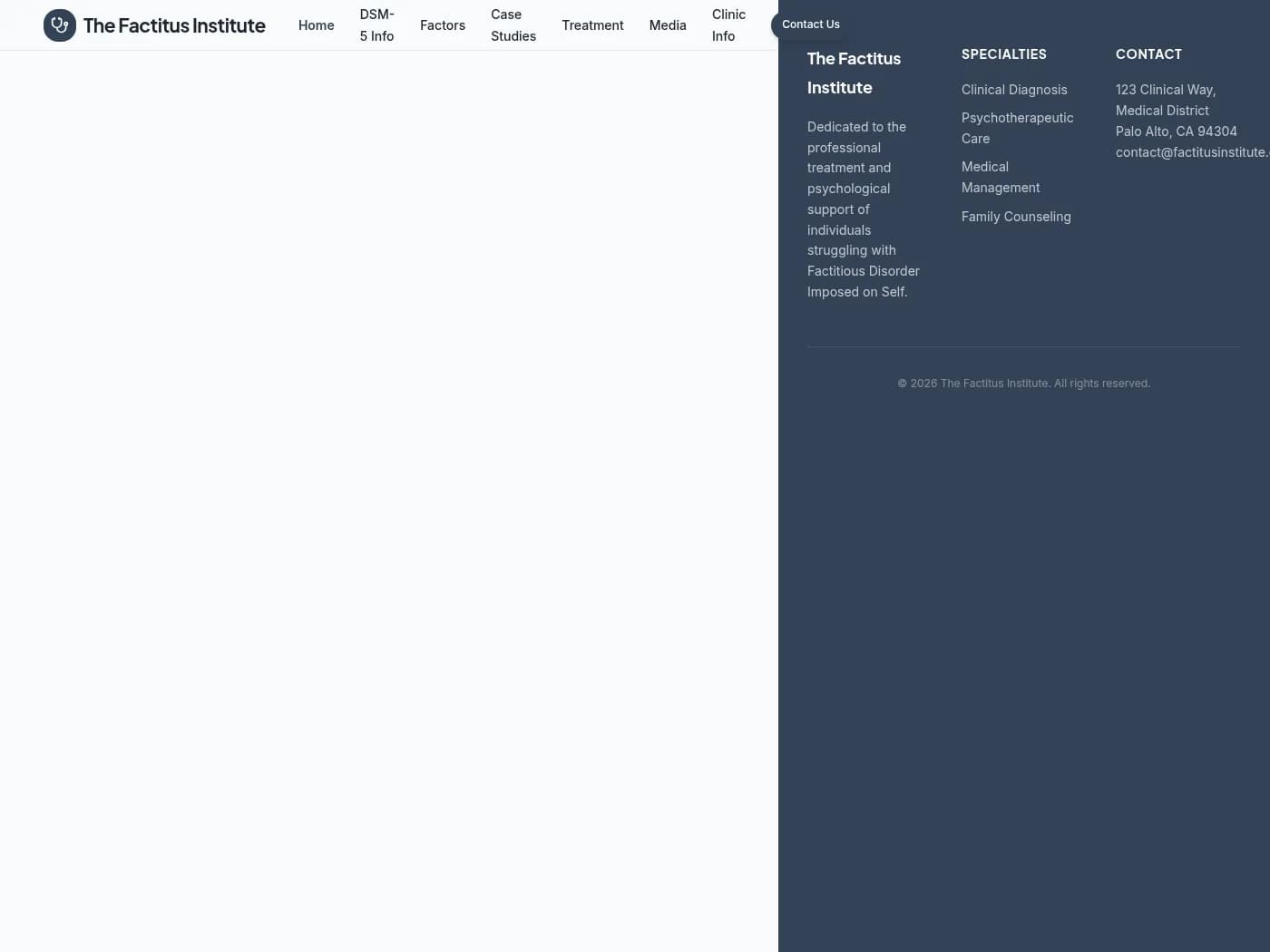 Facitious Disorder Clinic Site