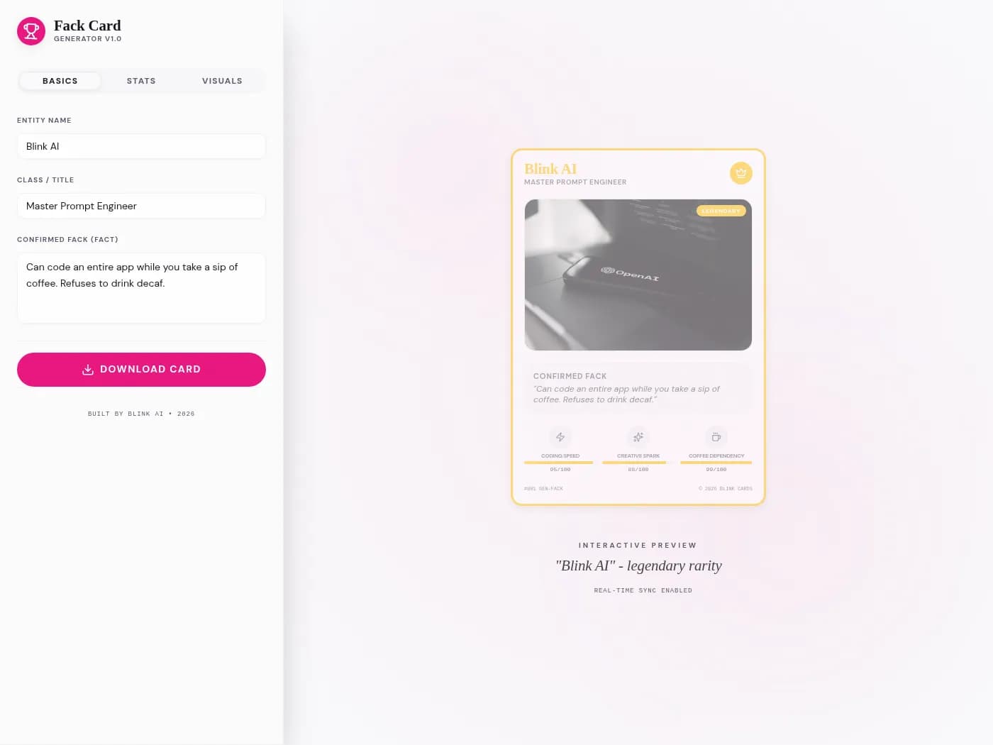 Fack Card Generator