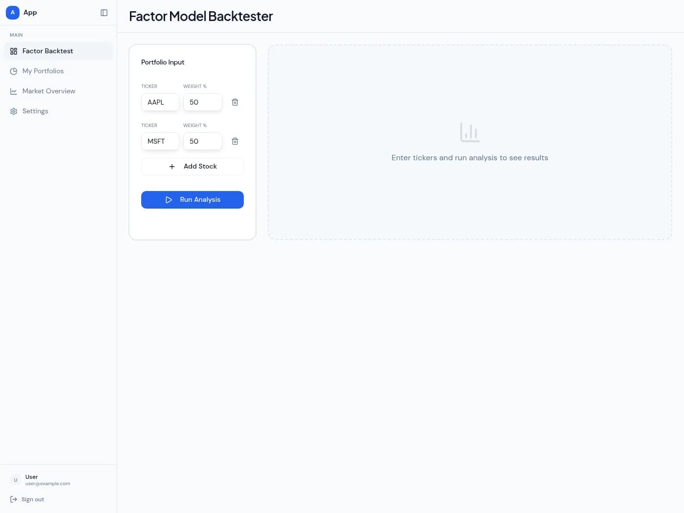 Factor Model Backtester