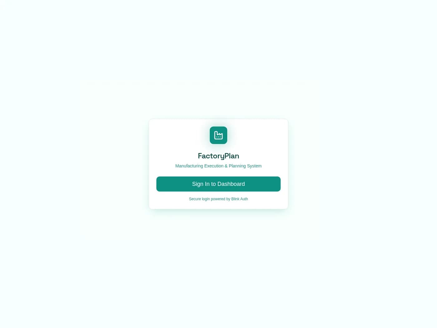 FactoryPlan Dashboard