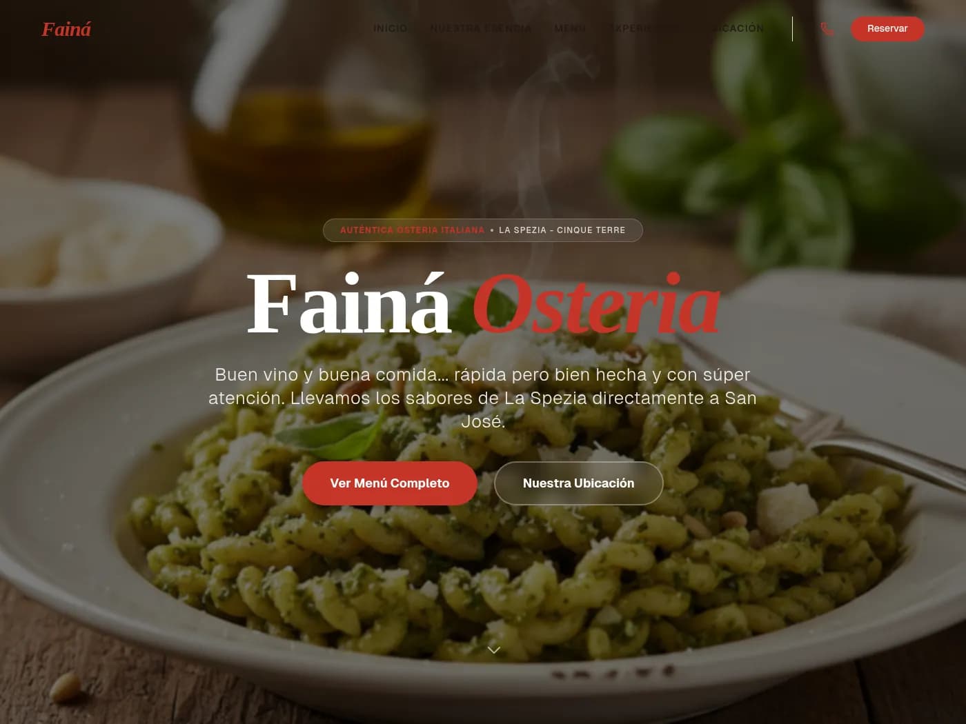 Fainá Osteria Web
