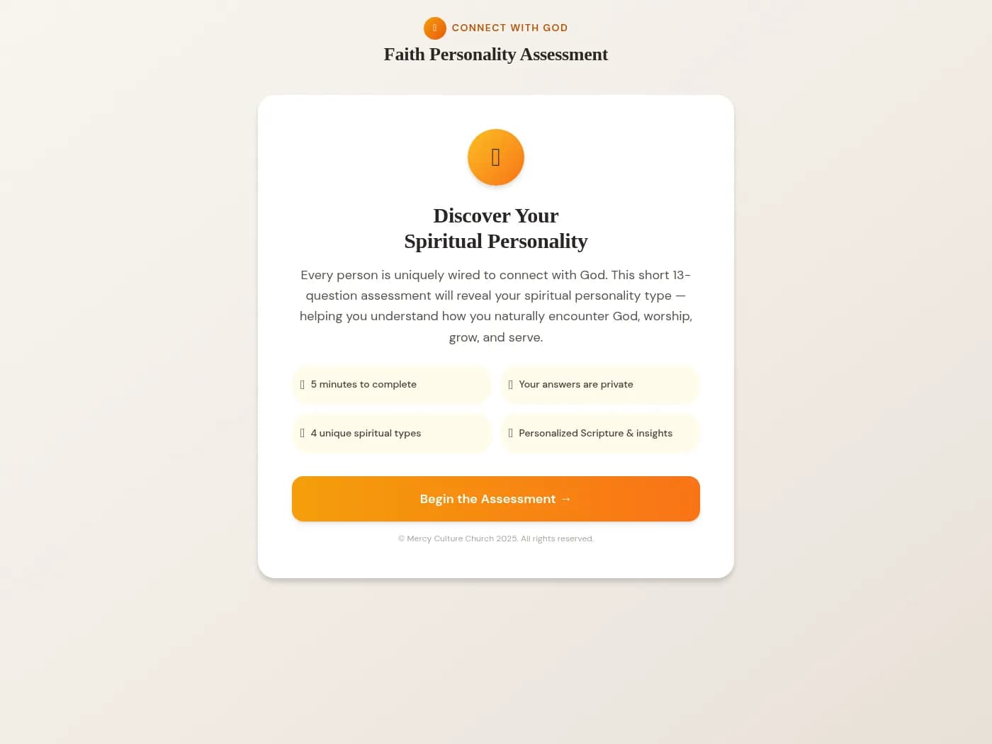 Faith Personality Test