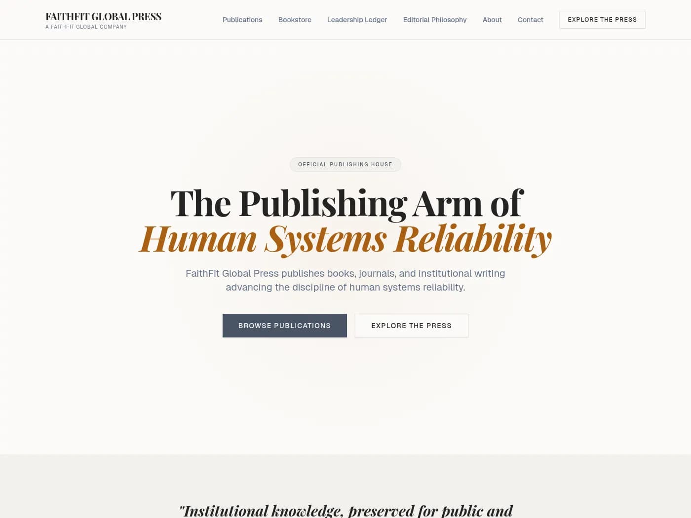 FaithFit Global Press Site