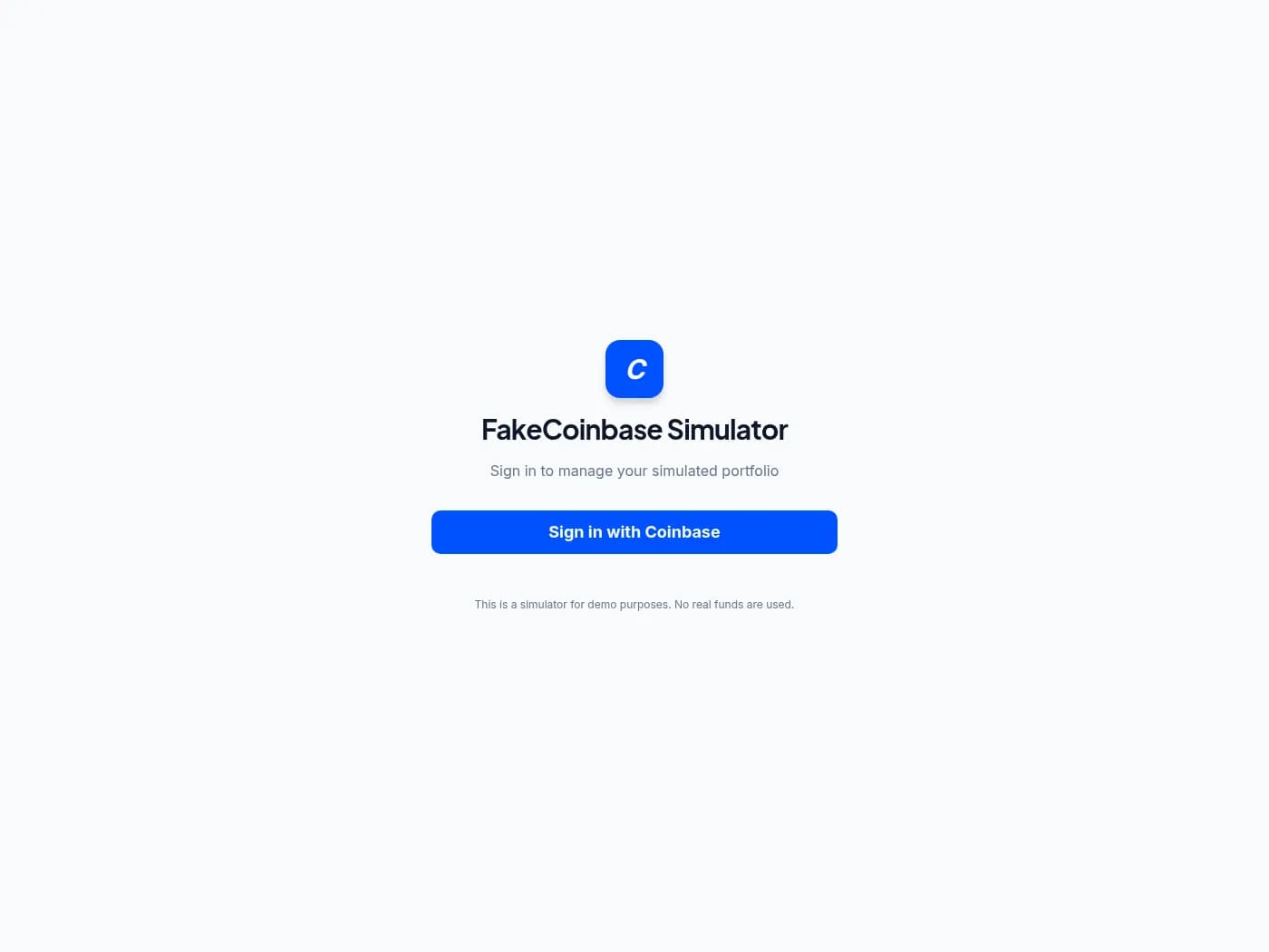 FakeCoinbase Simulator