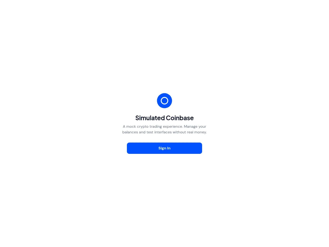 Simulated Coinbase