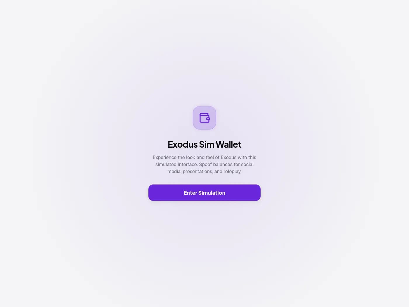Exodus Sim Wallet UX