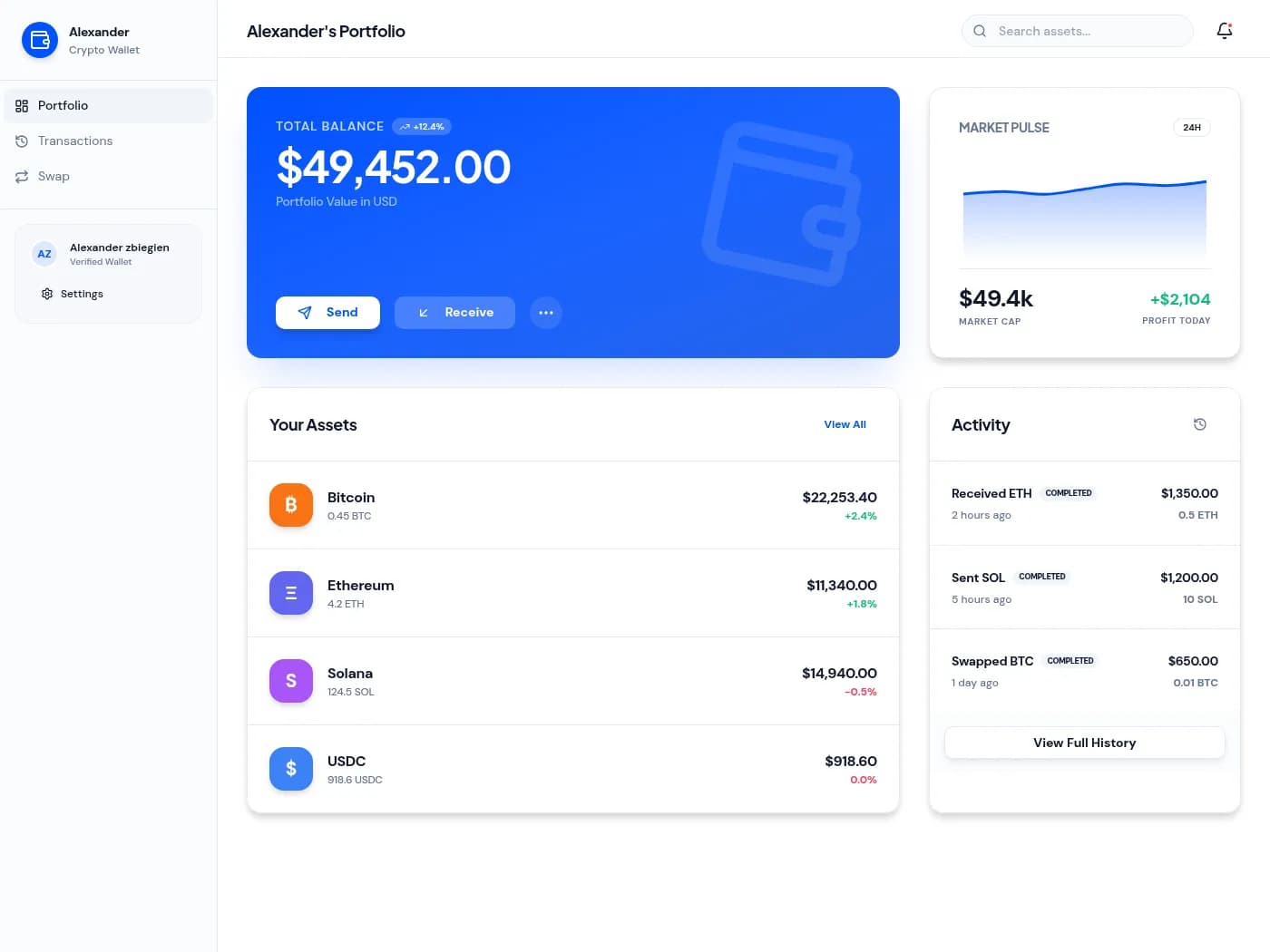 Custom Crypto Wallet Mockup