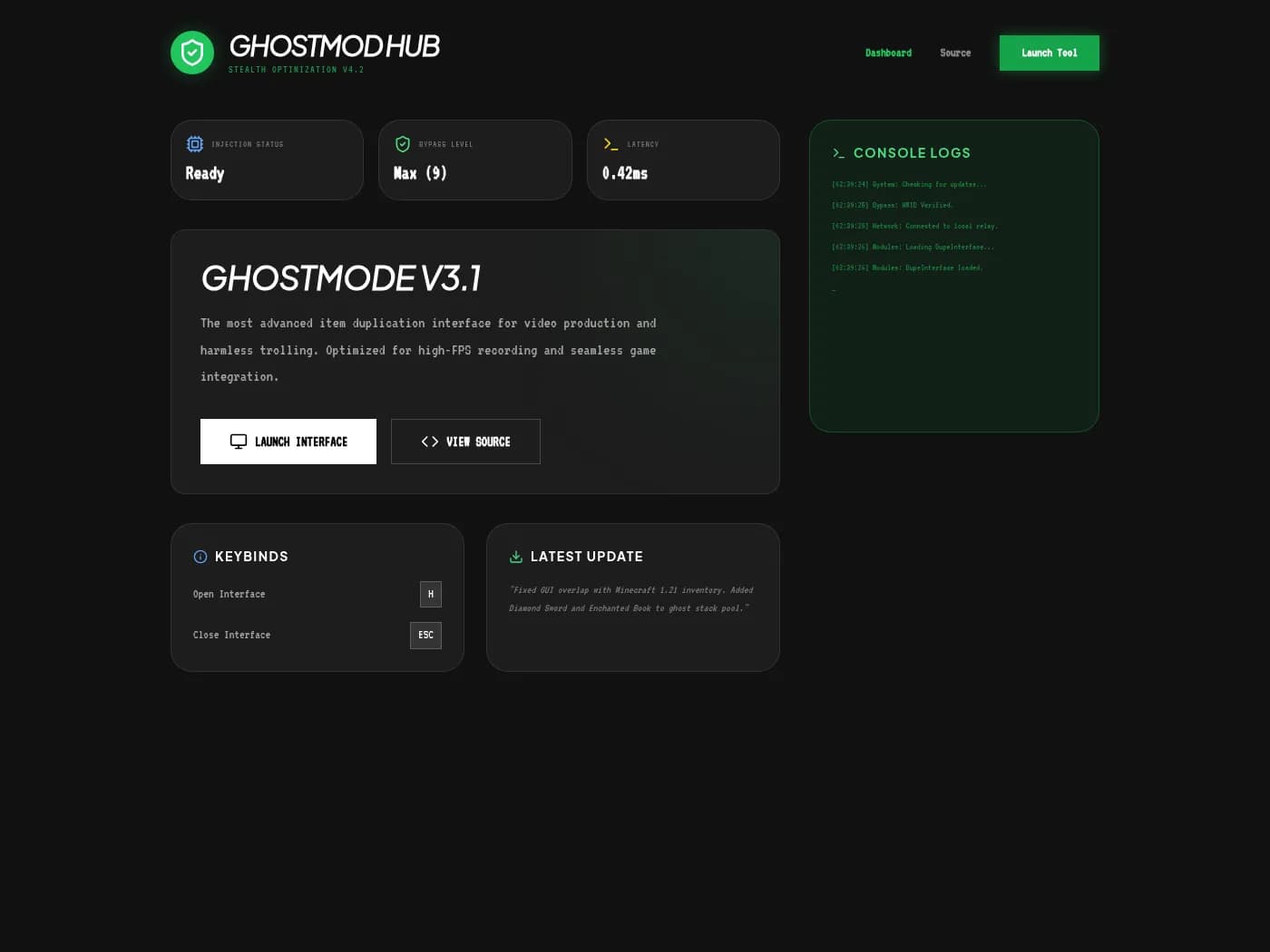 Fake Item Dupe UI Mod
