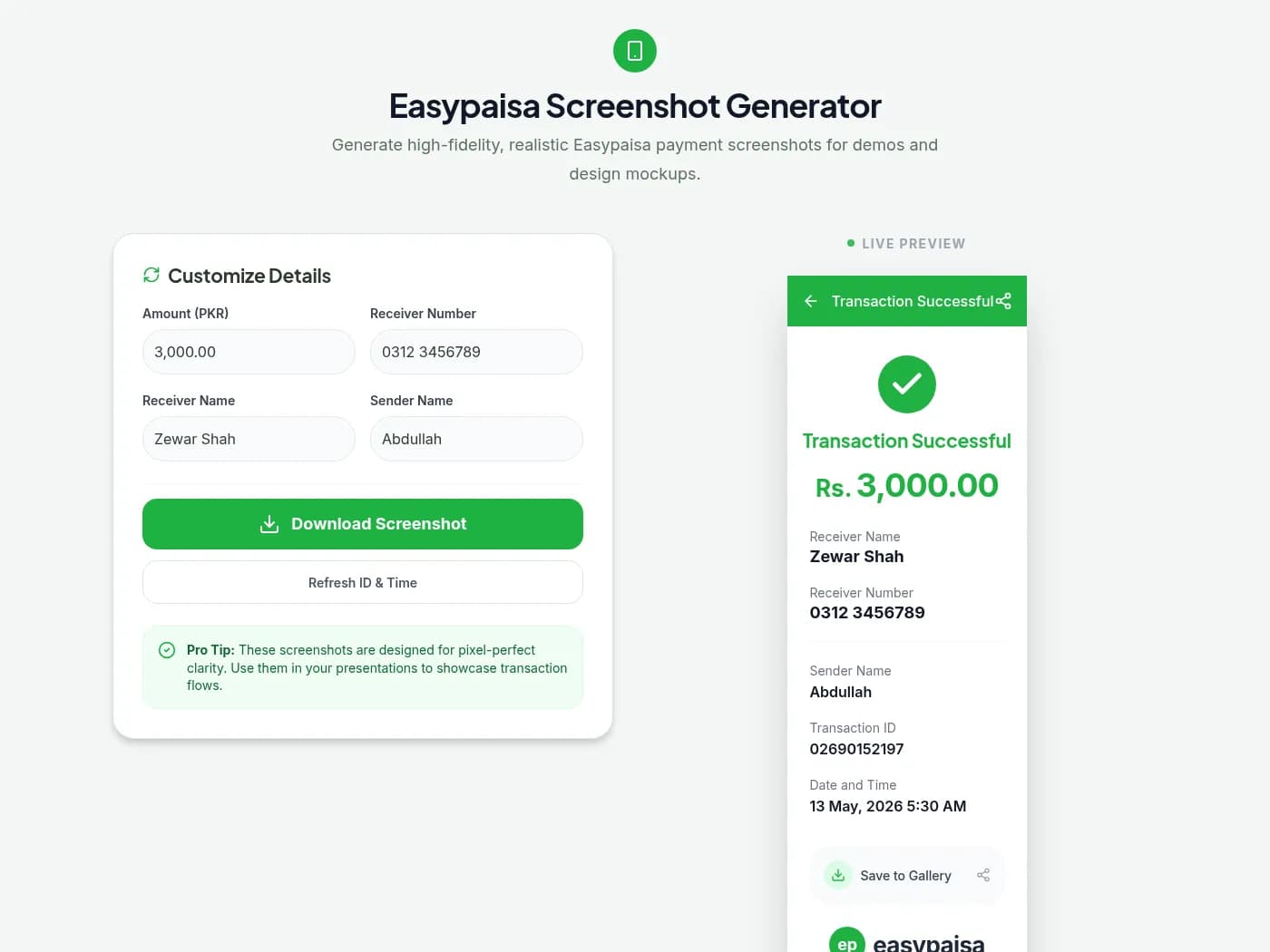 Fake Easypaisa Screenshot
