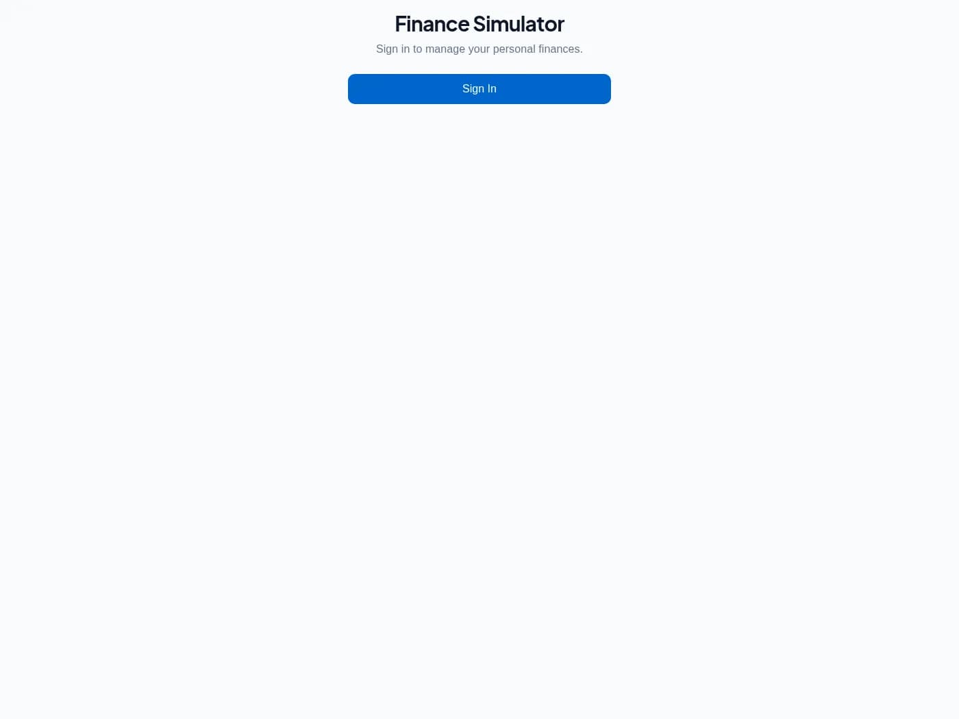 Personal Finance Simulator