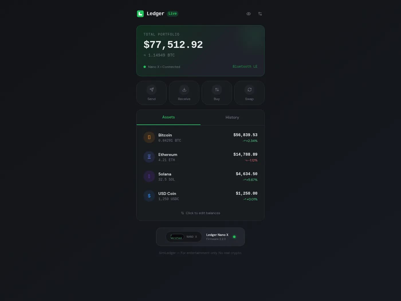 SimLedger Wallet