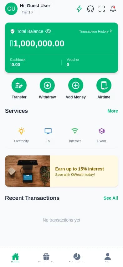 Fake Opay Banking App