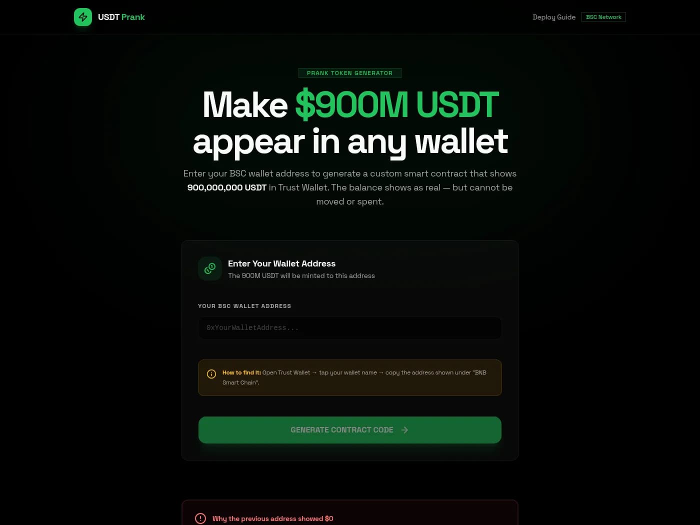 Fake USDT Prank Generator