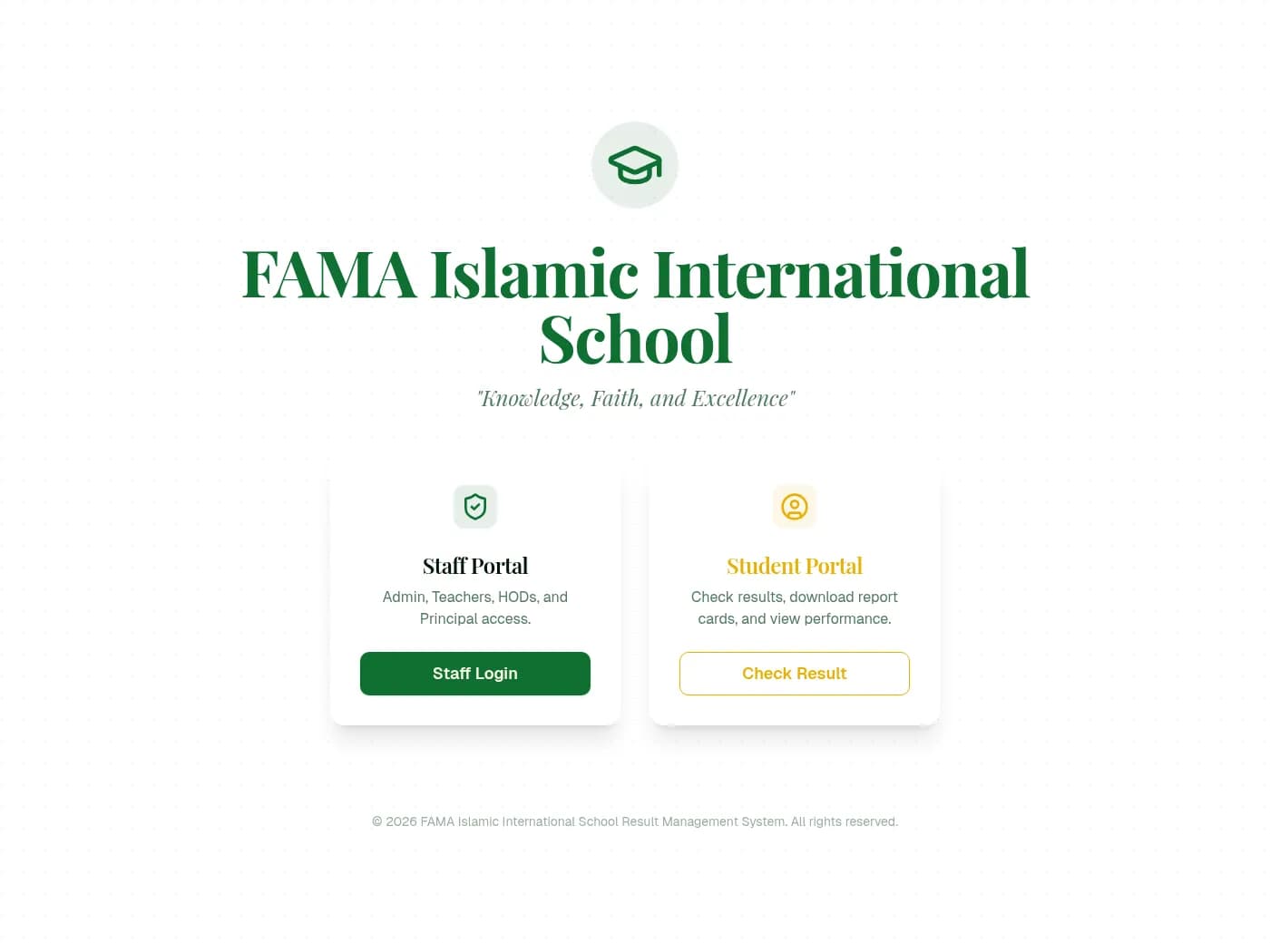 FAMA Result Platform