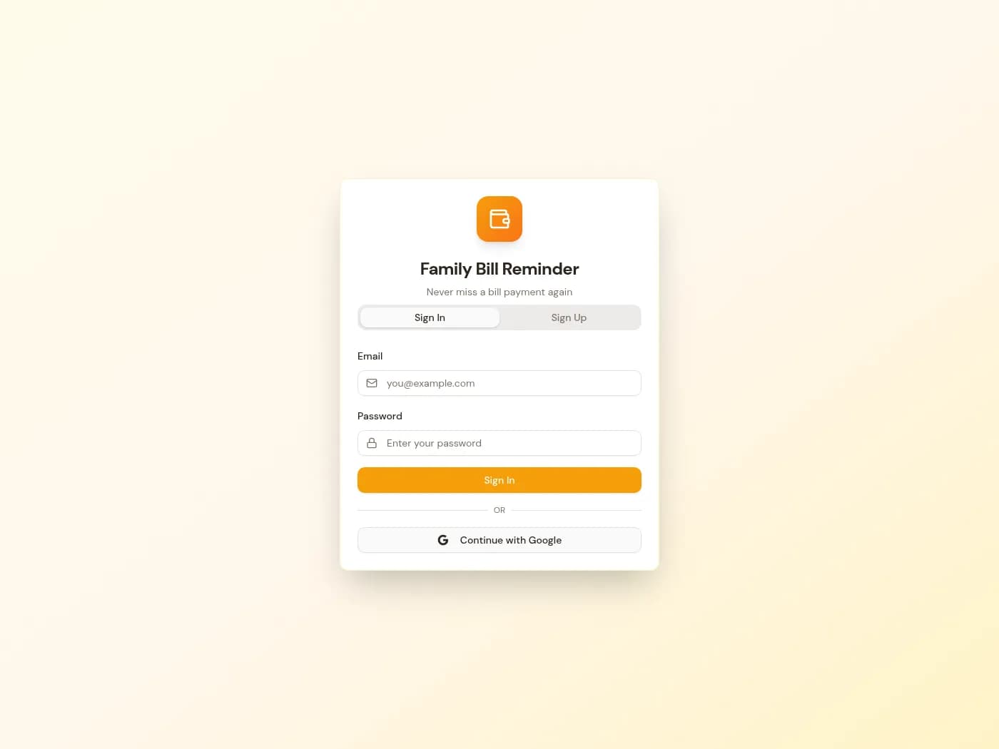 Family Bill Reminder