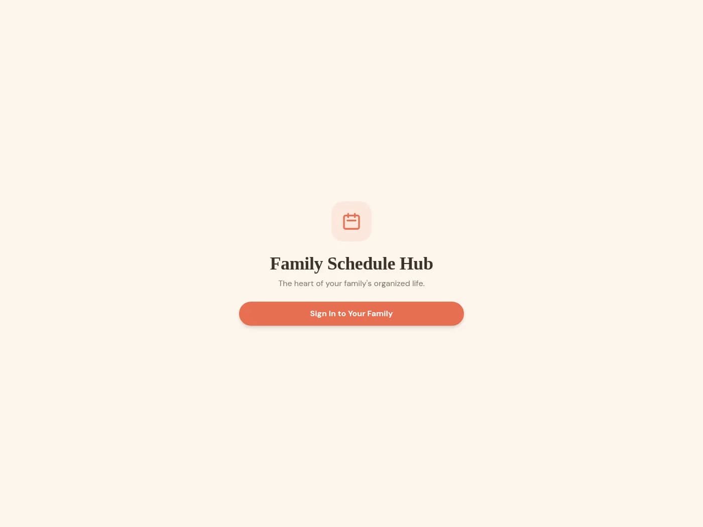 Family Schedule Hub