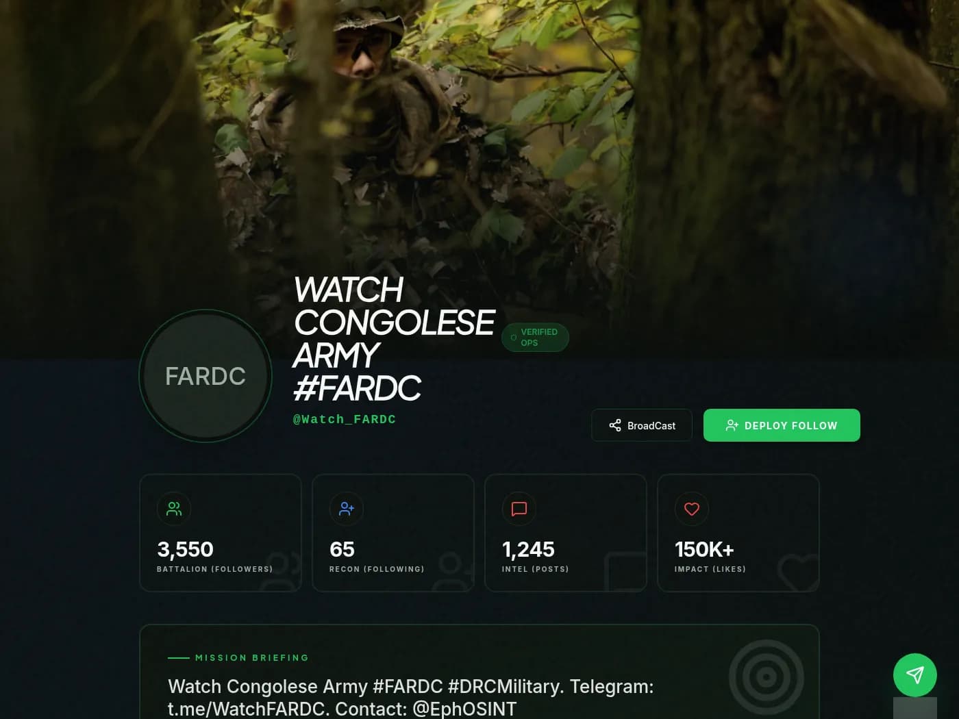 FARDC X Profile Site