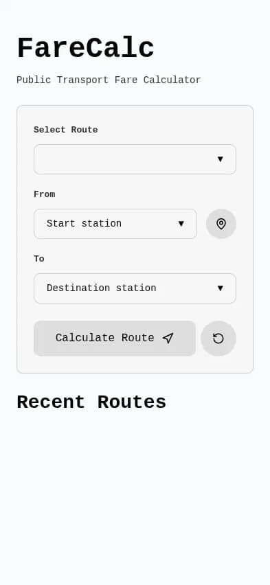 FareCalc Mobile App