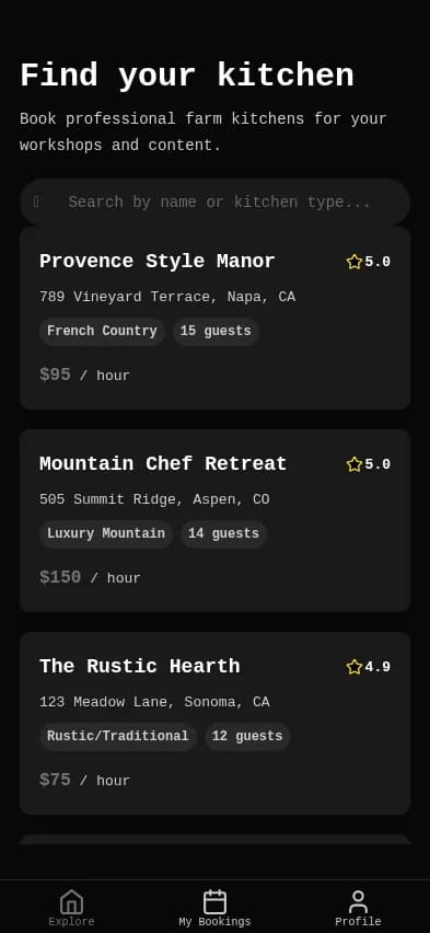 Culinary Retreat Matcher