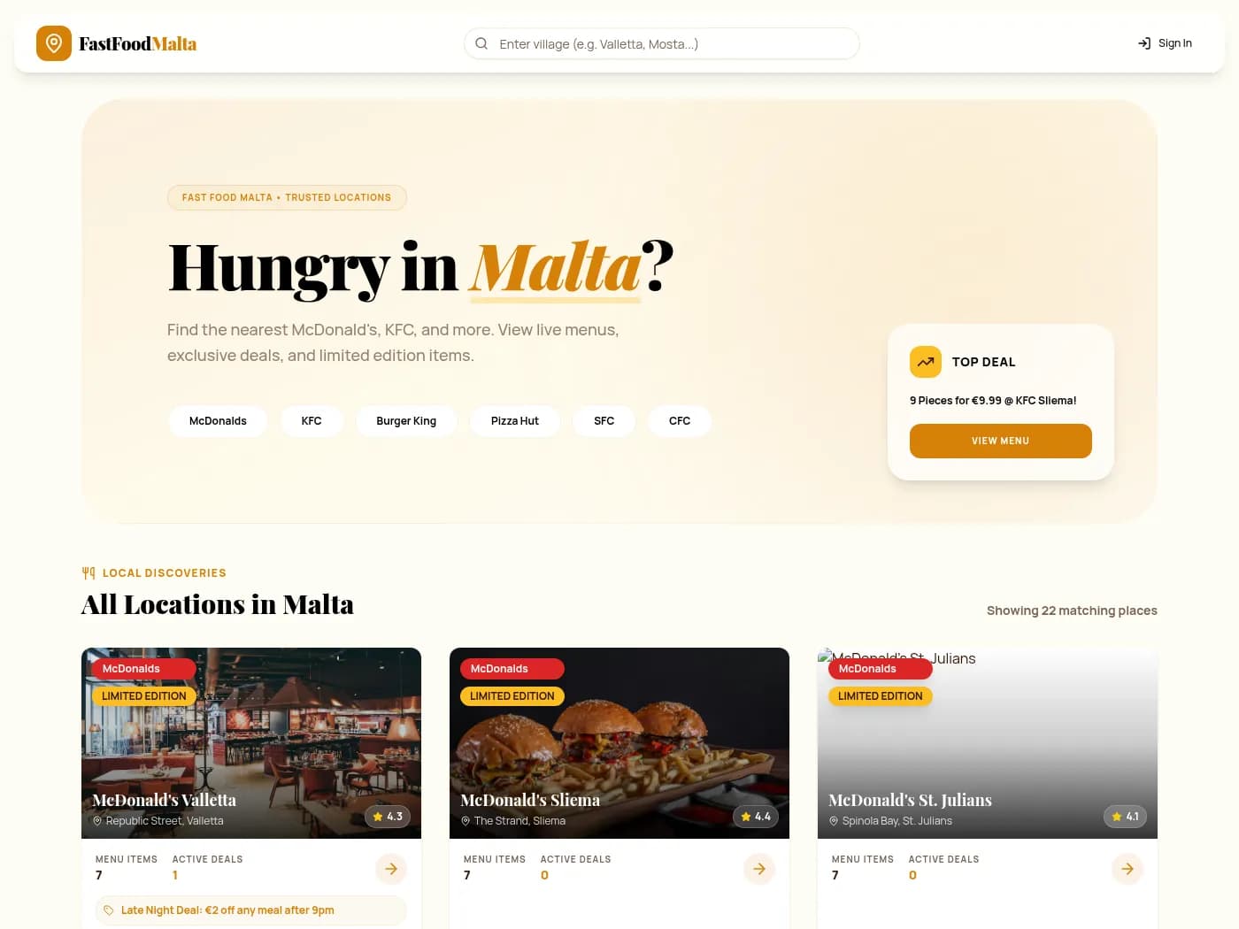 FastFood Finder