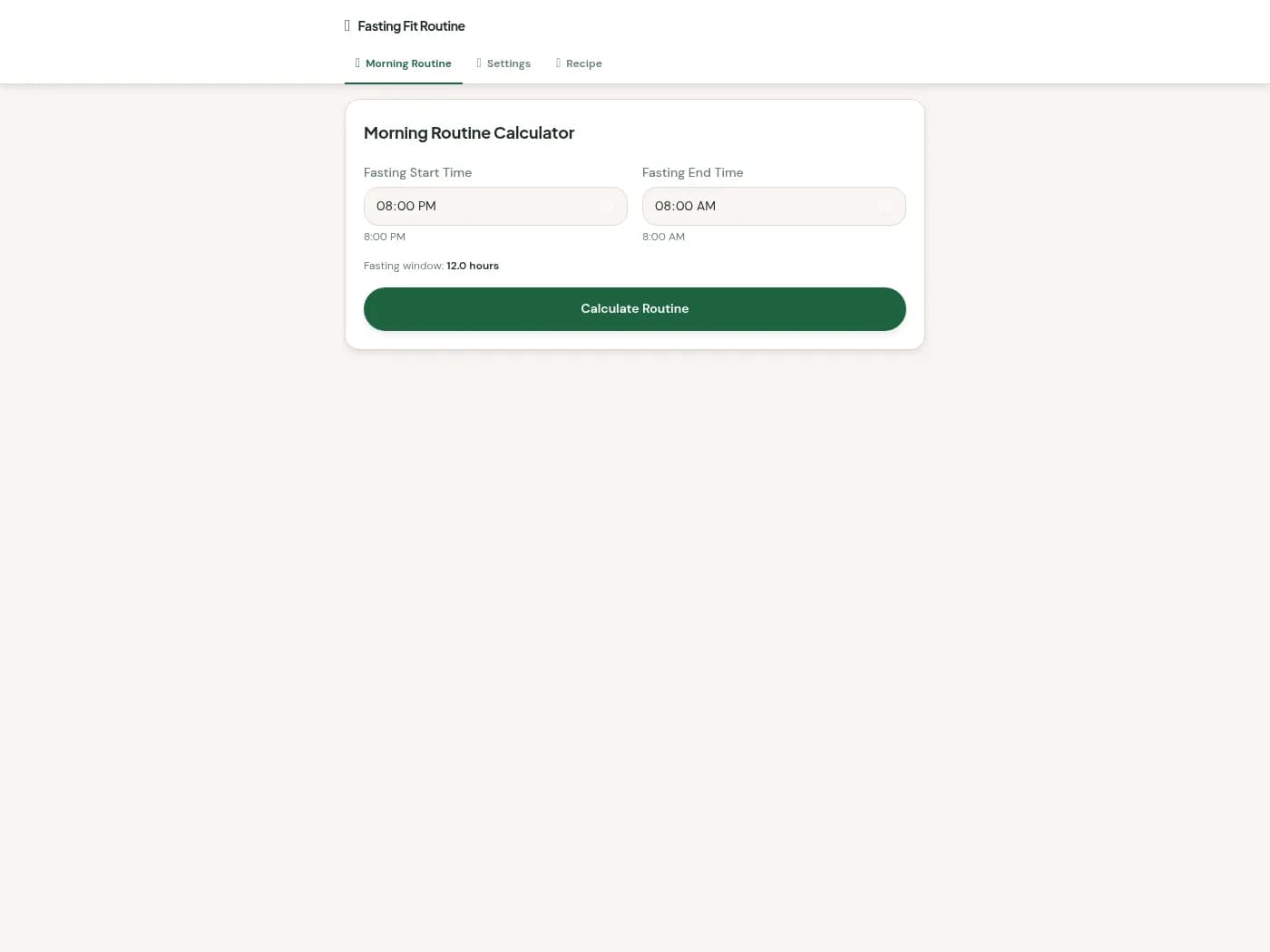Fasting Fit Routine App