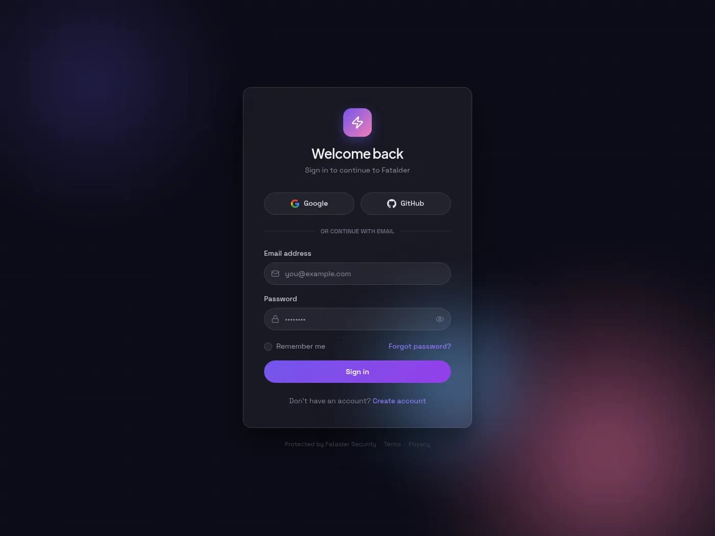 Fatalder Login Clone