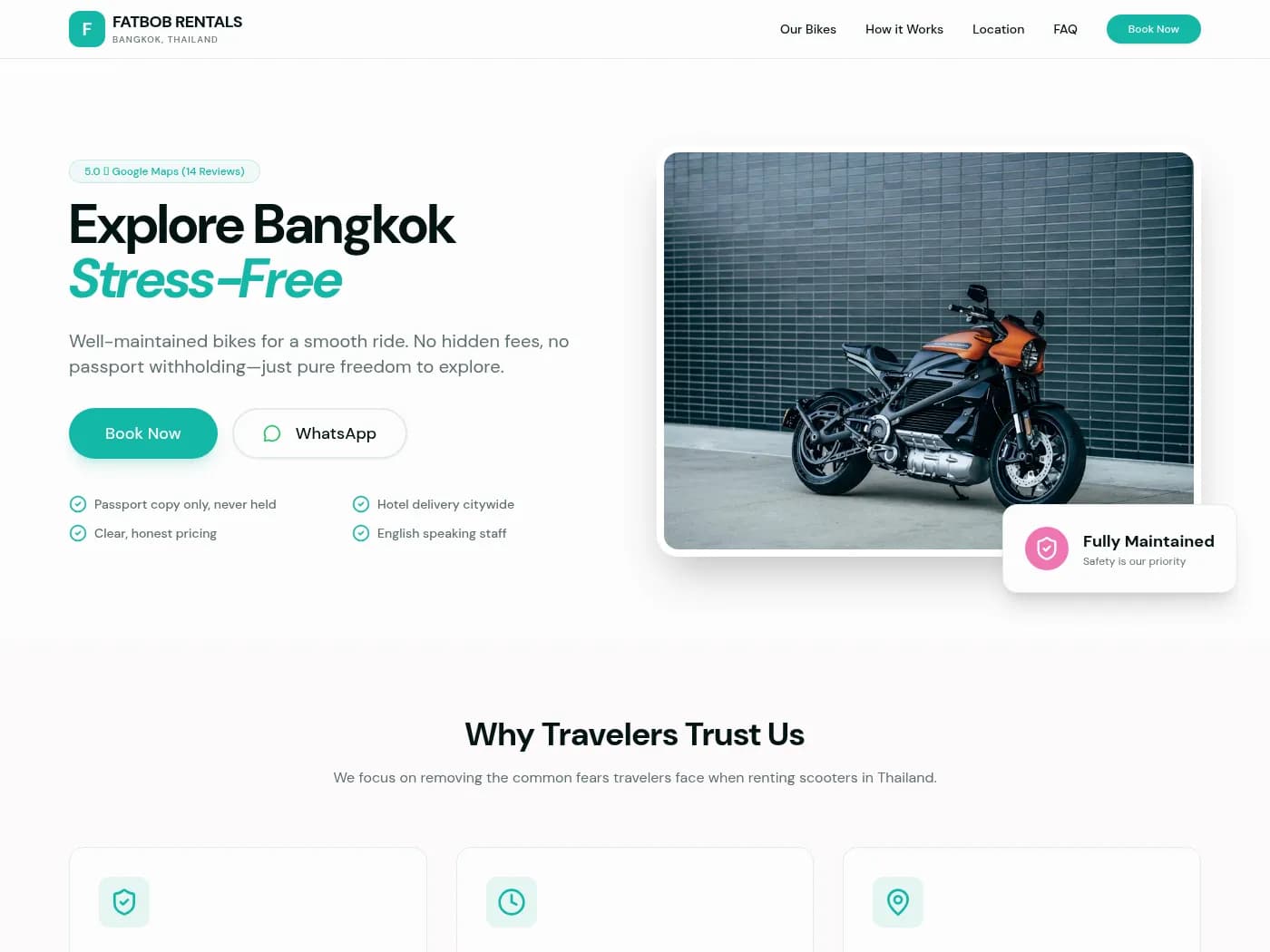 Fatbob Rentals Booking Site