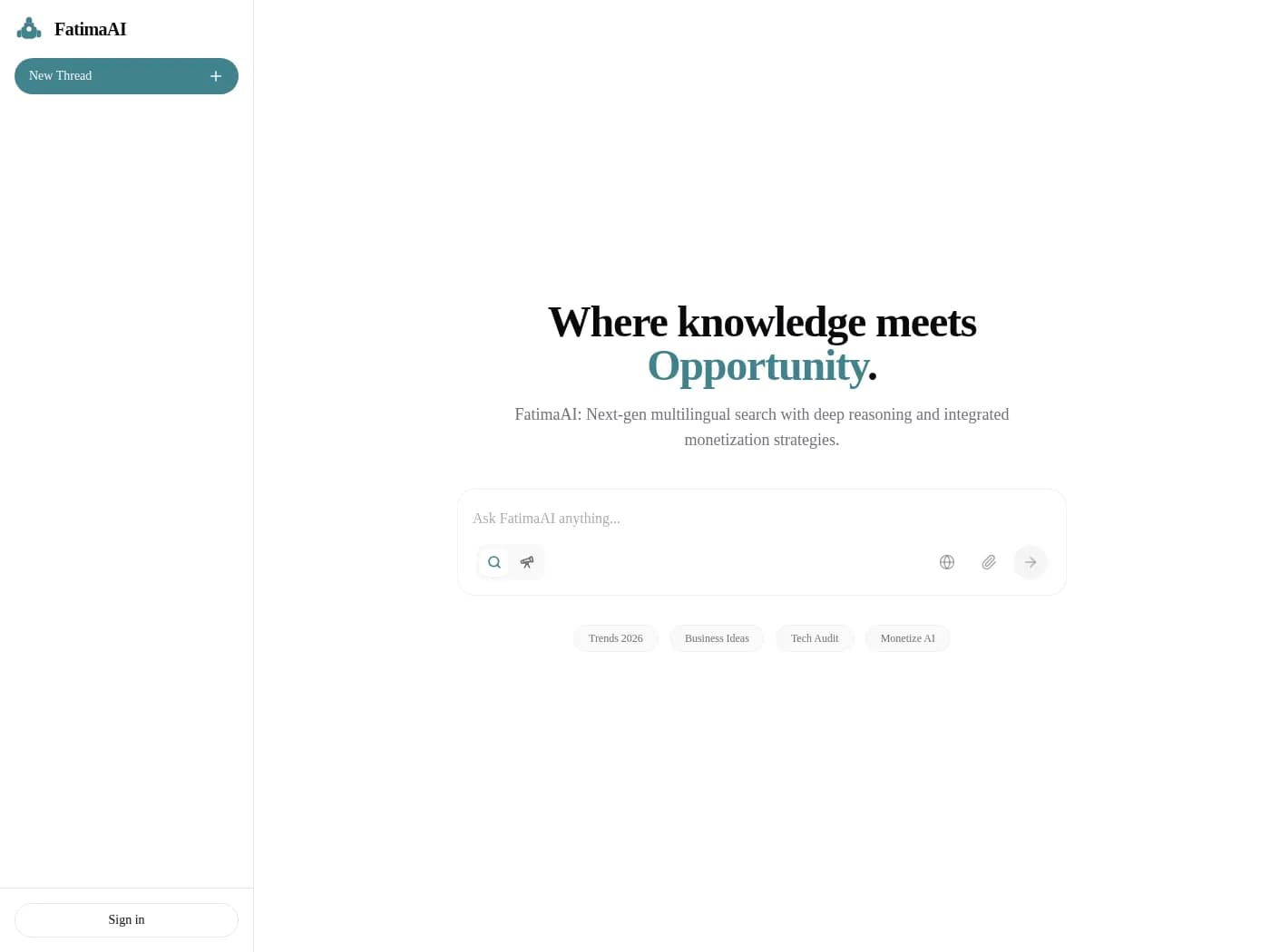 FatimaAI Search & Monetize