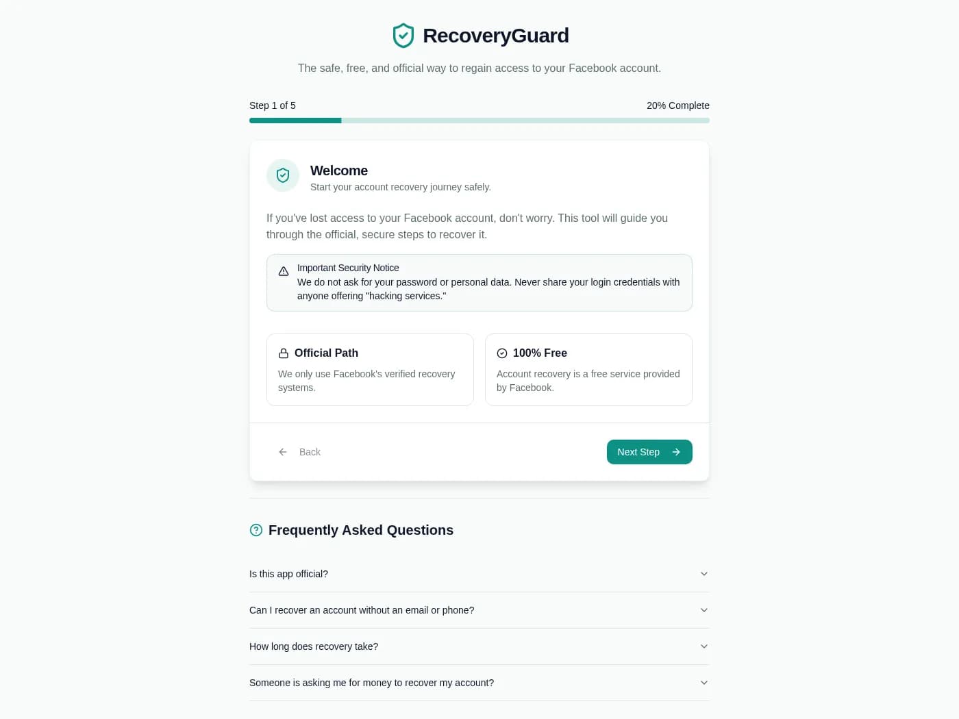 Account Recovery Helper
